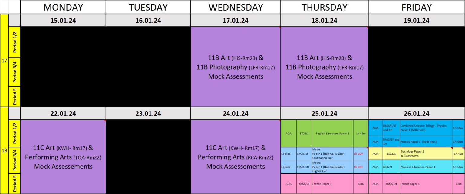 Year 11 Examinations - Arena Academy
