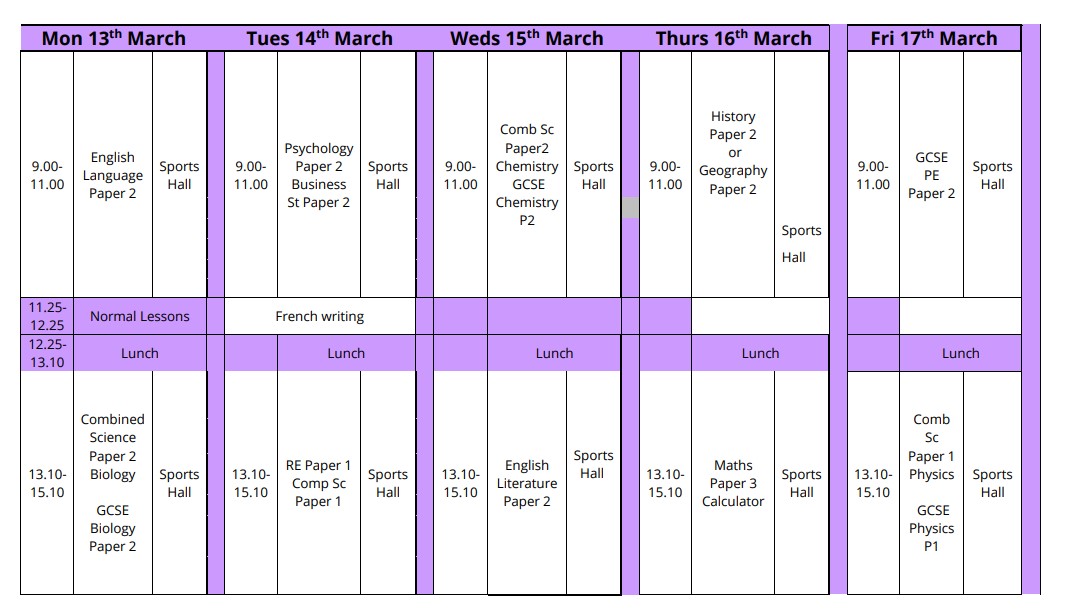 Year 11 Examinations - Arena Academy