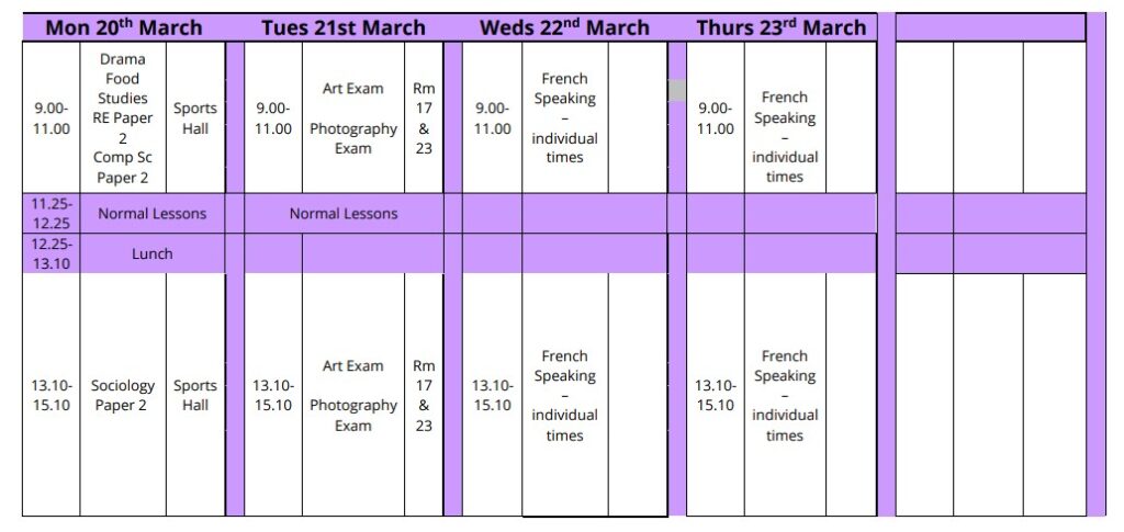 Year 11 Examinations - Arena Academy