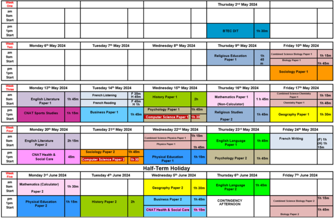Year 11 Examinations - Arena Academy