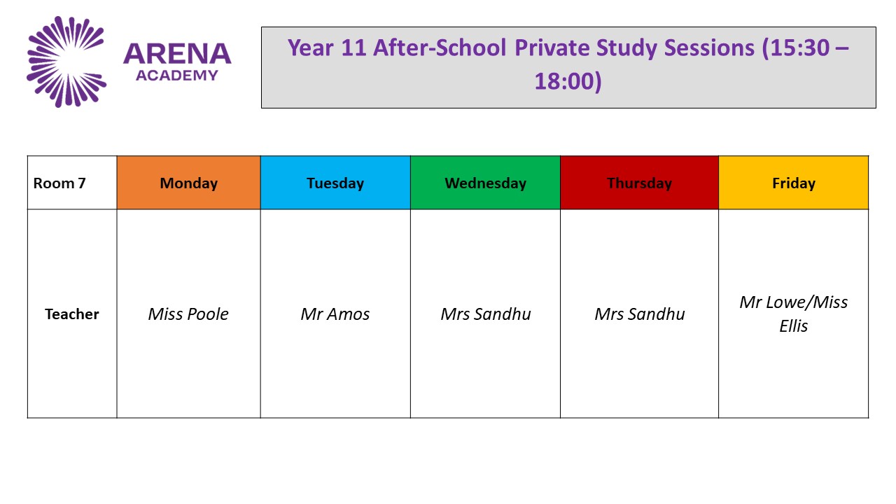 Year 11 Examinations - Arena Academy